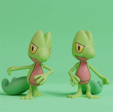 Archivo STL Pokemon Treecko con 2 poses Diseño de impresión en 3D para descargarCults