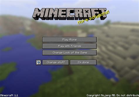 Alternate Menu Text Minecraft Mod