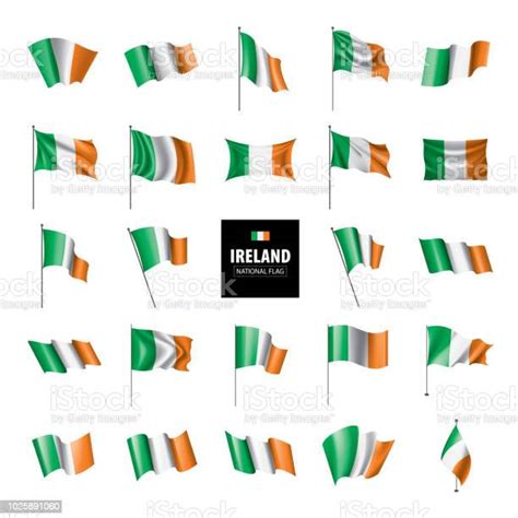 아일랜드 플래그 흰색 배경 벡터 일러스트 레이 션 0명에 대한 스톡 벡터 아트 및 기타 이미지 0명 3차원 형태 개념 Istock
