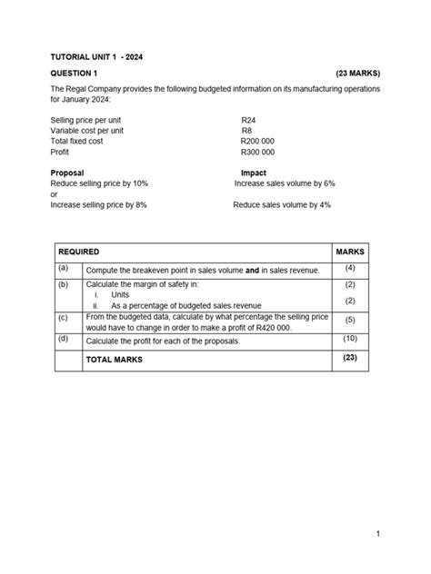 tutorial unit 1 cvp analysis refresher pdf