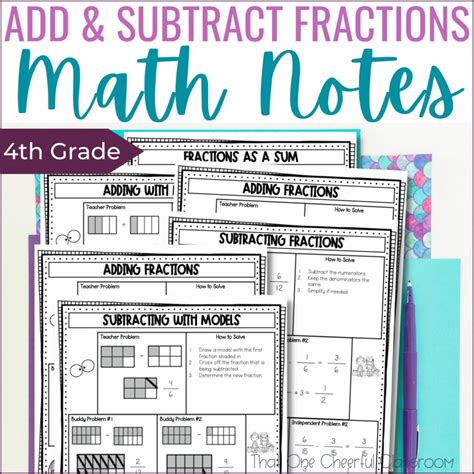 4th Grade Adding And Subtracting Fractions And Mixed Numbers Math Notes Made By Teachers 4th Grade Adding And Subtracting Fractions And Mixed Numbers Math Notes Made By Teachers