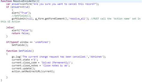 solved multiple incident resolve onclick on ui action lis