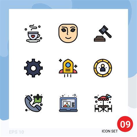 Pack Of 9 Modern Filledline Flat Colors Signs And Symbols For Web Print Media Such As Chart