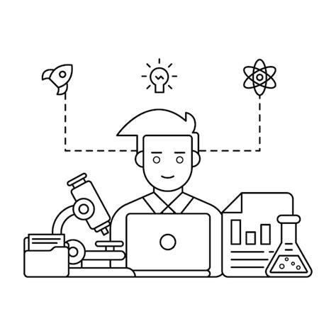 데이터 과학자의 일러스트레이션 디자인 프리미엄 벡터