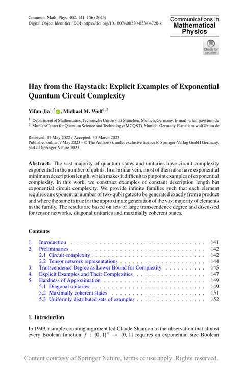 hay from the haystack explicit examples of exponential quantum circuit