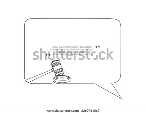 Continuous One Line Drawing Judges Gavel Stock Vector (Royalty Free ...