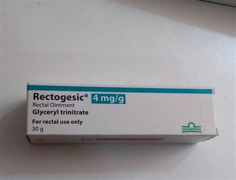 Rectogesic Glyceryl Trinitrate 04 Rectal Ointment30g