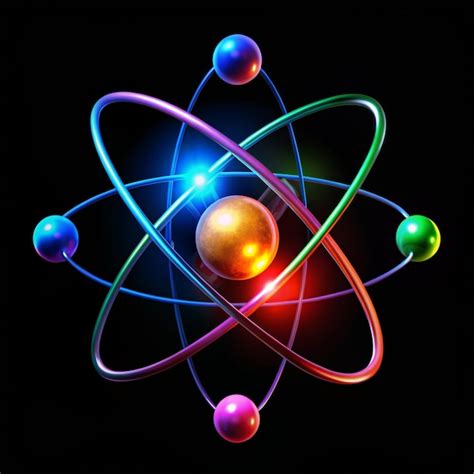 Colorful Atom Illustration Exploring Quantum Physics Premium Ai