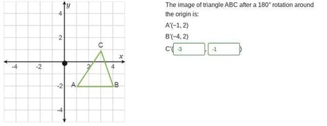 on a coordinate plane triangle a b c has points 1 negative 2 4 negative 2 3 1 the