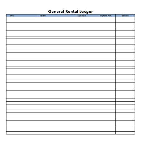 Free Excel Downloads — Tenant Ledger Format