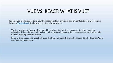 Vue Vs React Unveiling The Difference Ppt
