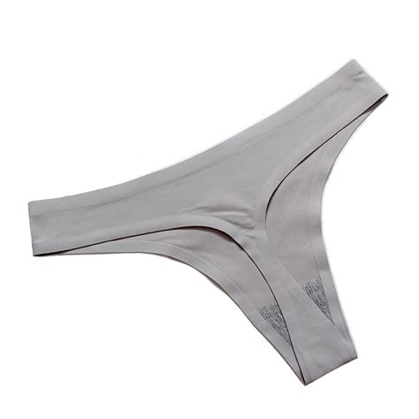 Catwalk Ice Silk Seamless Thong G Strings Women Panties Low Rise Briefs Summer Sexy T Back Panty