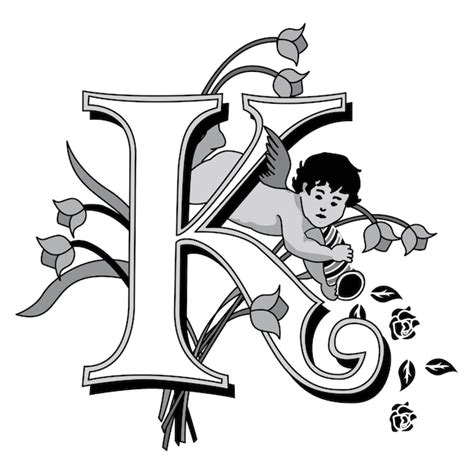 Premium Vector Cherubs Initial Caps Font Capital Letter K Vector Design