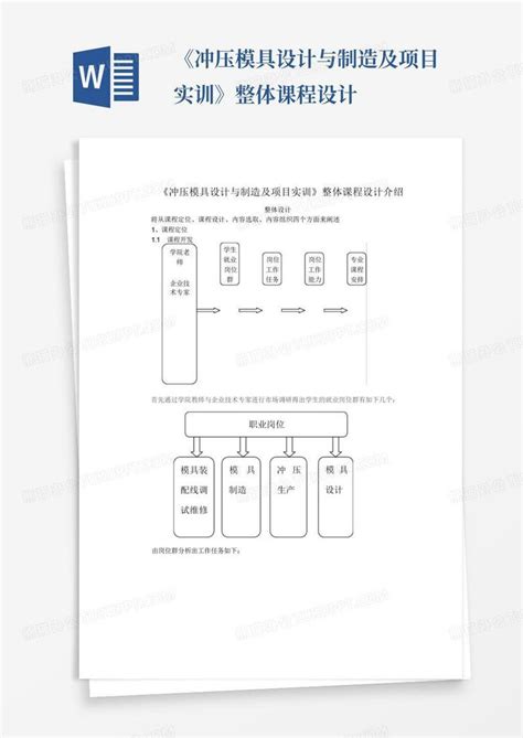 冲压模具设计与制造及项目实训整体课程设计Word模板下载 编号qzypovmx 熊猫办公