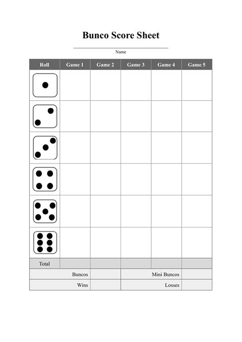 Free Printable Bunco Score Sheets Pdf Jenny Printable