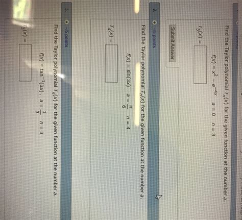 Solved Find The Taylor Polynomial Tnx For The Given