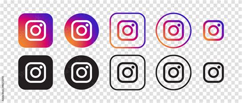 Instagram Vector Logo Icon Set Vector Illustration Stock Vector