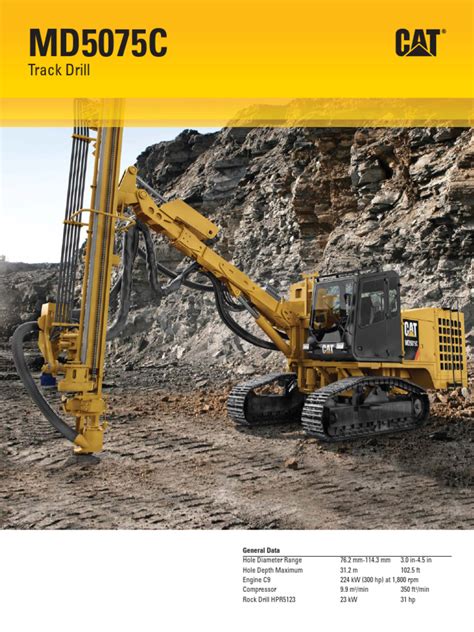 Md5075c Track Drill Specifications Pdf Drill Engines