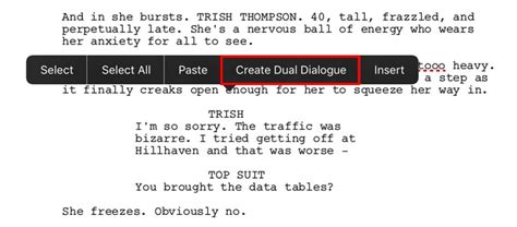 How Do I Create Dual Column Dialogue In The Final Draft Mobile App For The IPad Final Draft