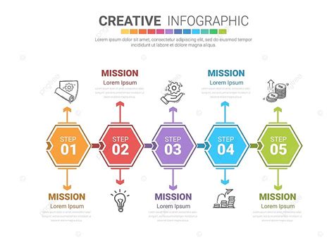 Infographic Design Template With Numbers 5 Option Can Be Used For Workflow Layout Brochure