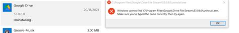 Windows Cannot Uninstall Google Drive Super User