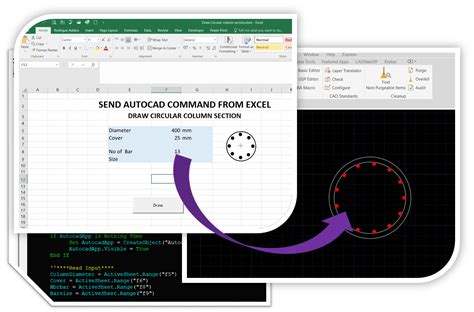 How To Draw Circular Column Section In Autocad Using Excel Vba Civil