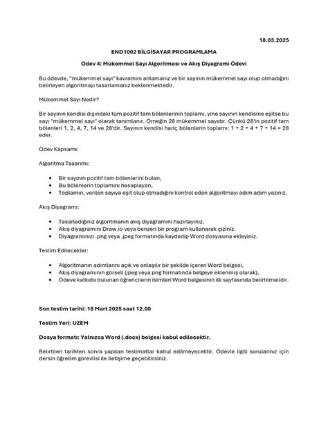 End1002 Bilgisayar Programlama Ödev 4 Pdf