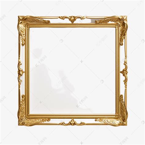 写实金框金色边框相框欧式花纹设计素材图片免费下载 千库网