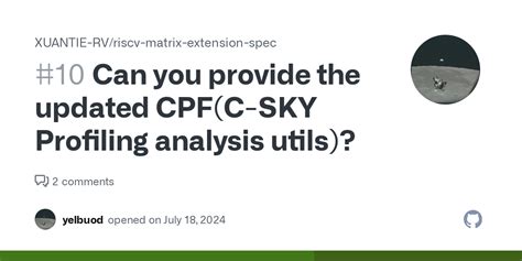 Can You Provide The Updated CPF C SKY Profiling Analysis Utils Issue XUANTIE RV Riscv