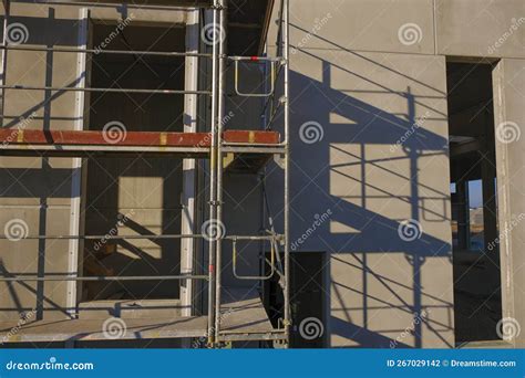 House In Scaffolding Walls Of The House In Scaffoldingbuilding Materials And The Process Of