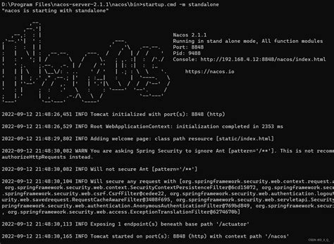 nacos2 1 1启动报错：nacos is starting with standalone csdn博客