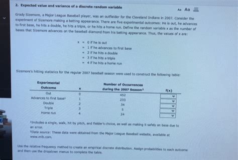 Solved 2 Expected Value And Variance Of A Discrete Random