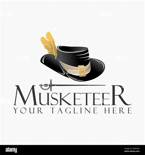 Musketeer Hat With Fur And Sword Image Graphic Icon Logo Design Abstract Concept Vector Stock