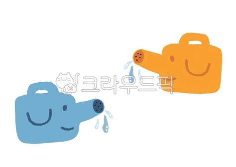 환경구성 봄 물조리개 코끼리 물 사진이미지일러스트캘리그라피 은이쌤작가