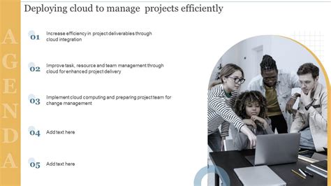 agenda deploying cloud to manage projects efficiently ppt example