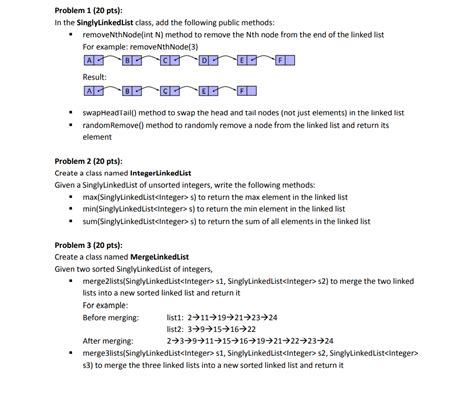 Problem 1 20 Pts In The Singlylinkedlist Class