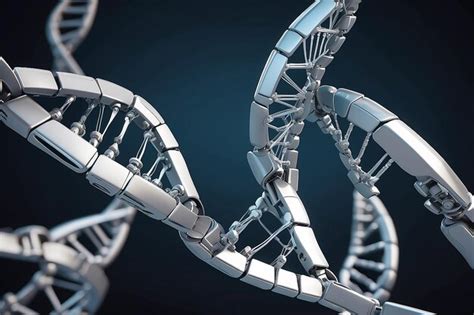 Premium Photo 3d Rendering Robot Arms Repairing Dna String Stock
