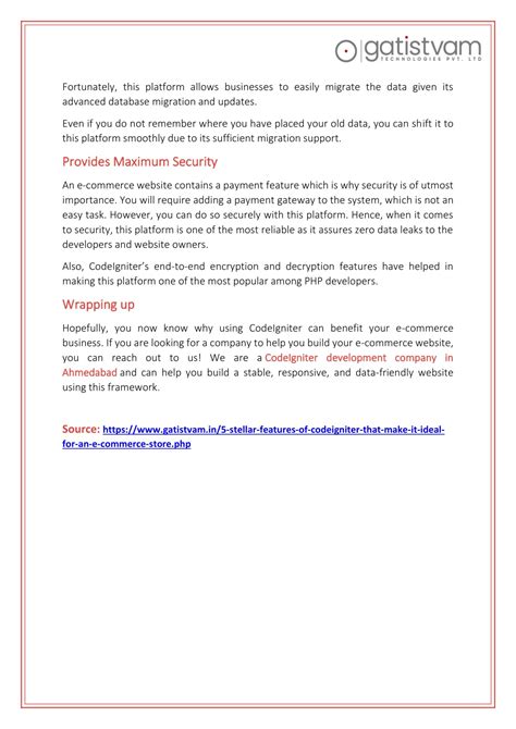 Ppt 5 Features Of Codeigniter That Makes It Perfect For An E Commerce Store Powerpoint