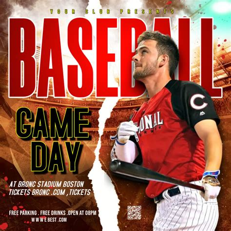 Baseball Game Day Poster Template Postermywall
