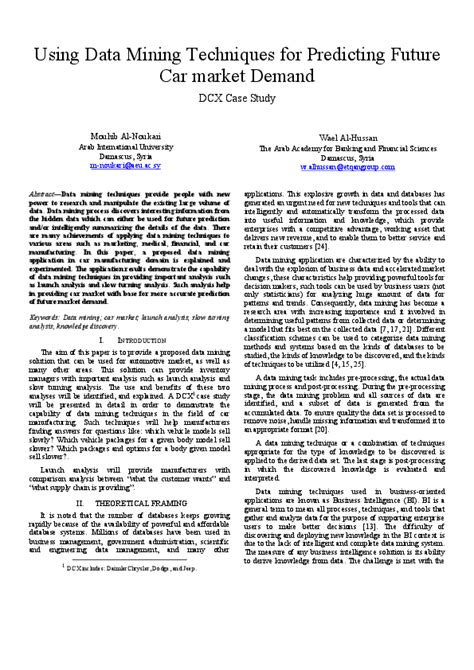 Pdf Using Data Mining For Predicting Future Car Market Demand Dcx