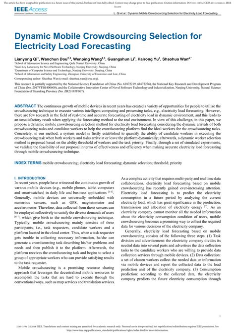 Pdf Dynamic Mobile Crowdsourcing Selection For Electricity Load Forecasting