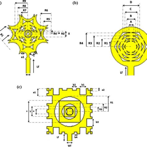Two Dimensional Drawing Of Prototypes A Hexagonal Fractal Patch B