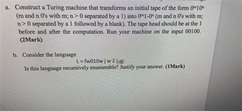 solved a construct a turing machine that transforms an