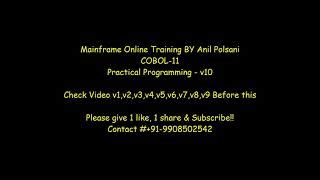 Mainframe COBOL For Beginners COBOL 11 V10 CBLPGM07 Doovi