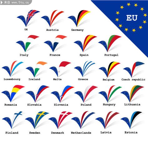 欧盟成员国国旗华夏旗大山谷图库