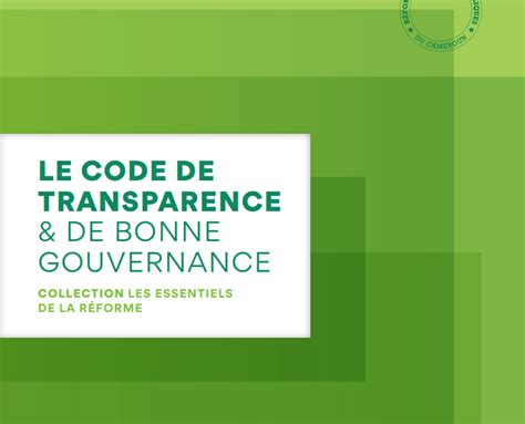 Code De Transparence And De Bonne Gouvernance Rfp Centre Des Ressources Numériques