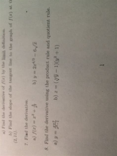 Solved Find The Derivative Of F X By The Limit Definition