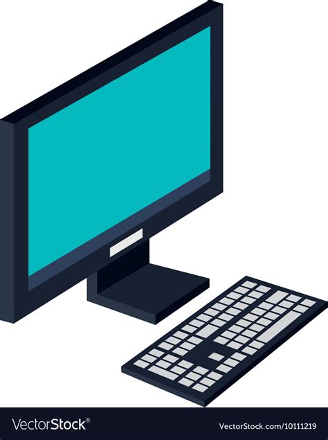Computer Monitor With Keyboard Icon Royalty Free Vector