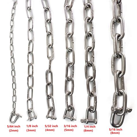 Steel Chain Sizes