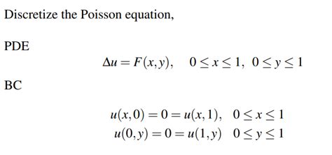 Solved Discretize The Poisson Equation Pde
